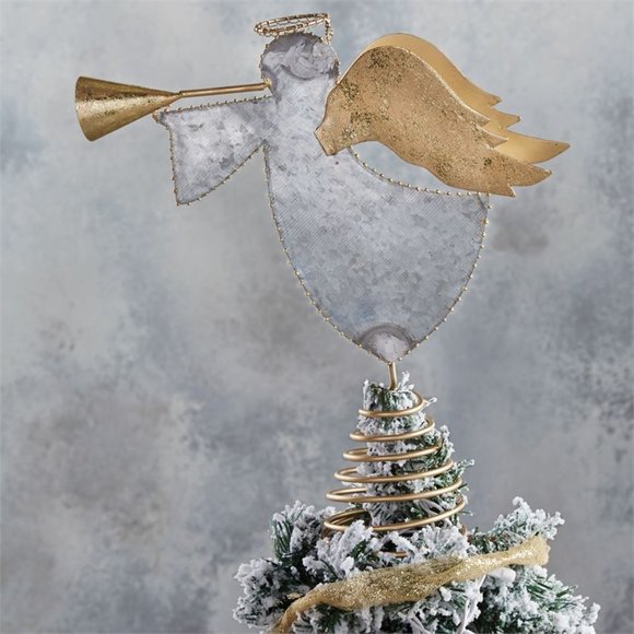 Mud Pie | Holiday | Tin Angel Tree Topper | Poshmark